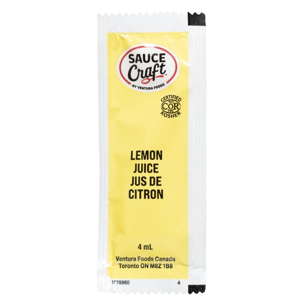 Sauce Craft® Lemon Juice Single Serve Packet - Ventura Foods Canada