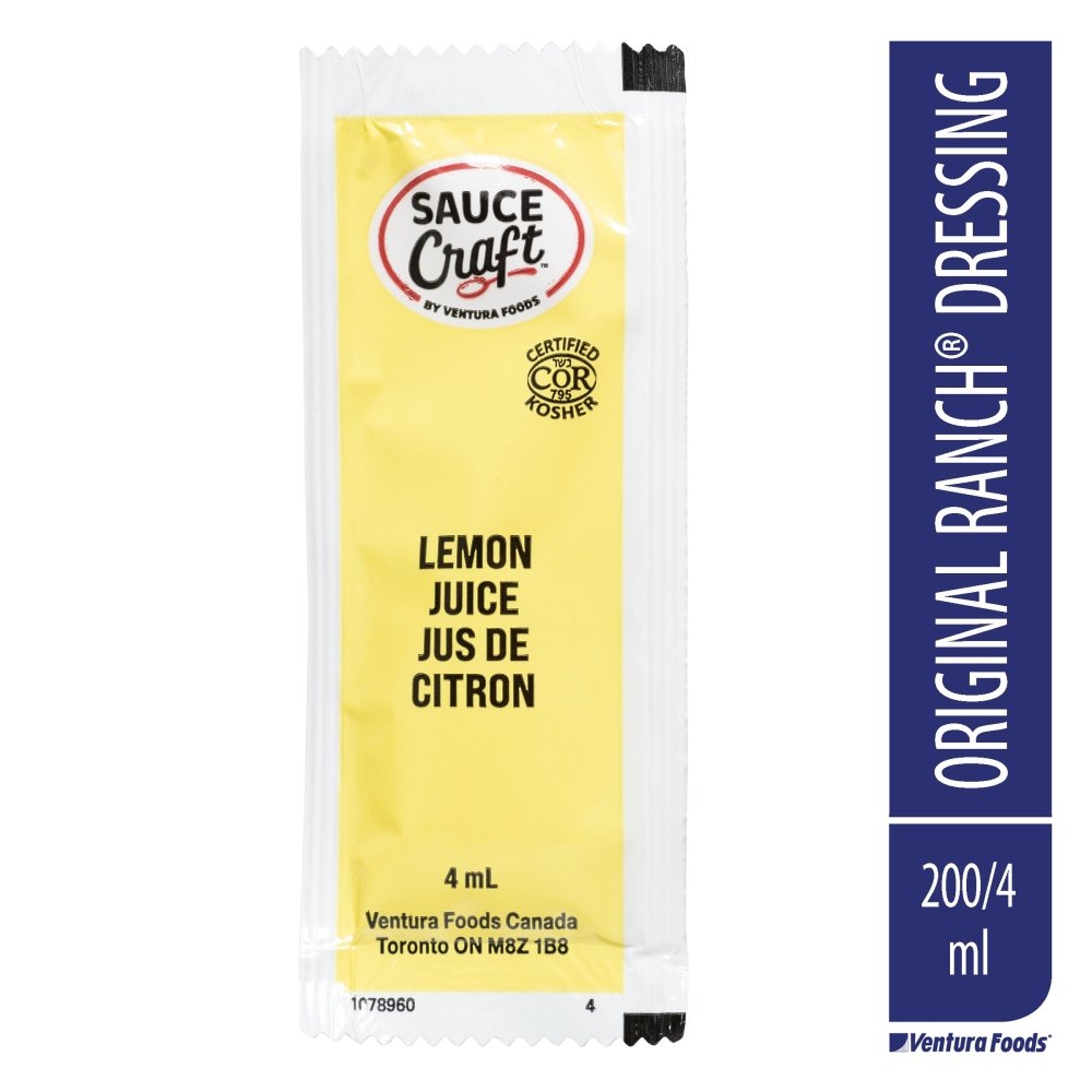 Sauce CraftMD Jus De Citron Sachets Individuels - Ventura Foods Canada